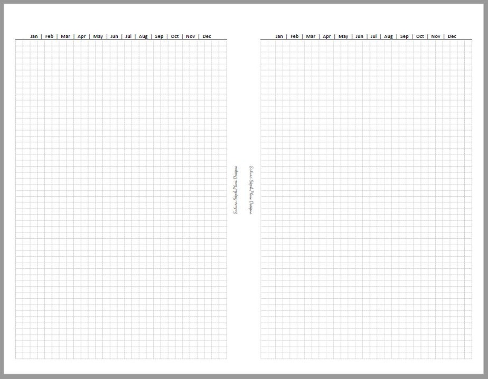 Printable Half Letter Grid Notes Inserts - Monthly Header | Planner or ...