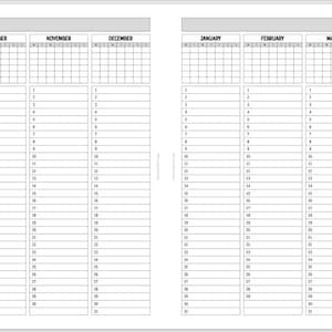 Printable Blank Year on 4 Pages Perpetual Calendar | Half Letter ...