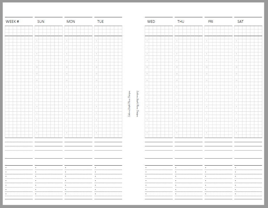 Printable Blank Weekly 2 Pages WO2P Half Letter Planner Agenda Inserts ...