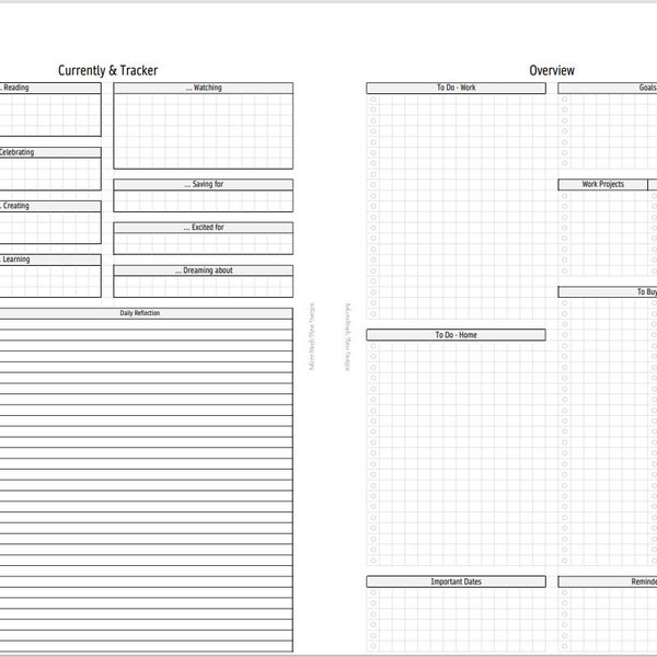 Printable Half Letter Monthly Overview Currently Tracker With Monthly ...