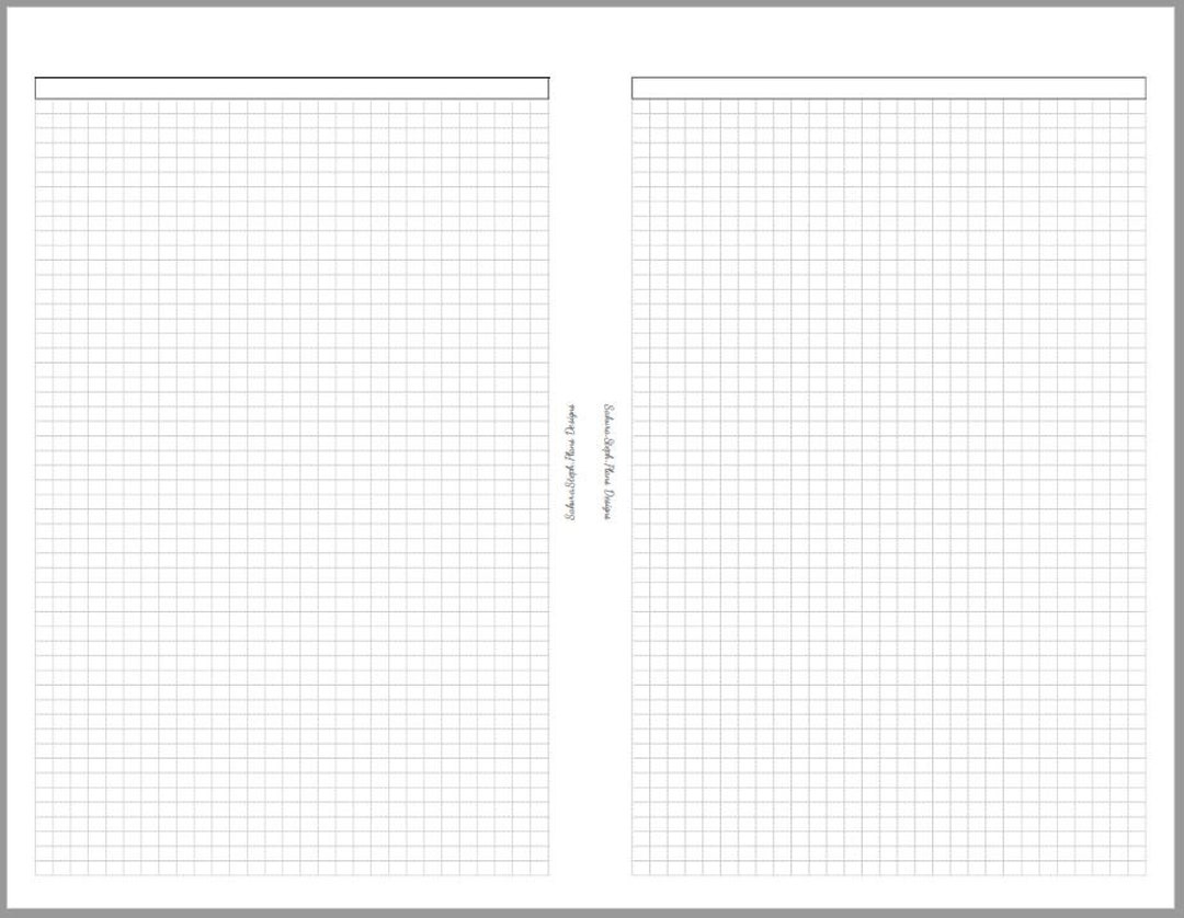 Printable Half Letter Grid Notes Inserts - Blank Header | Planner or ...