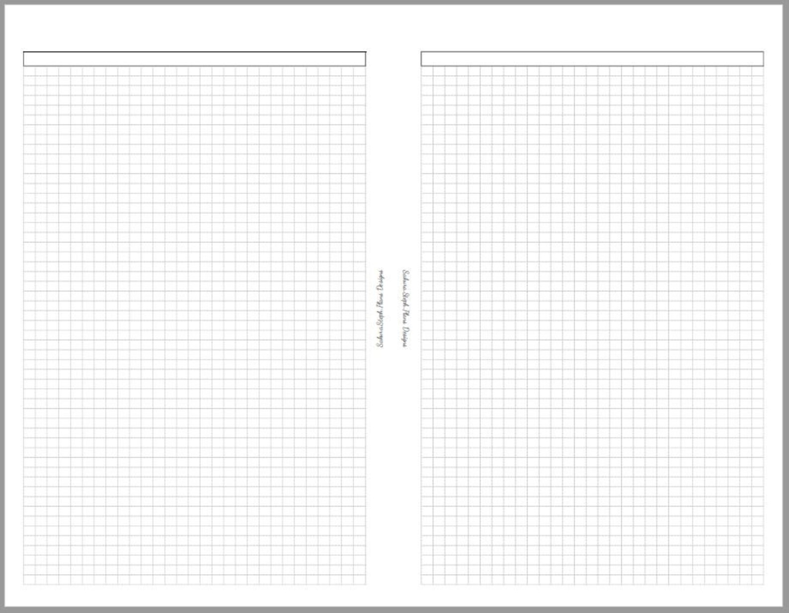 Printable Half Letter Grid Notes Inserts - Blank Header | Planner or ...