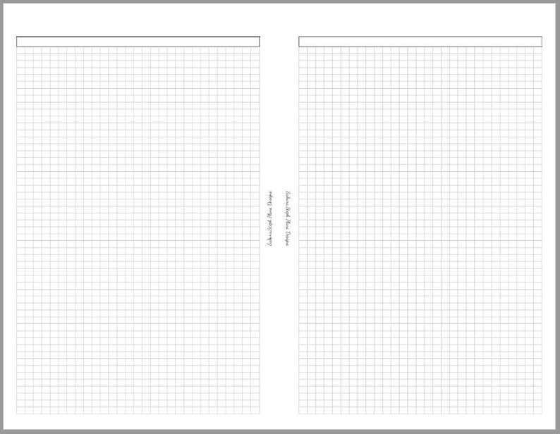 Printable Half Letter Grid Notes Inserts - Blank Header | Planner or ...