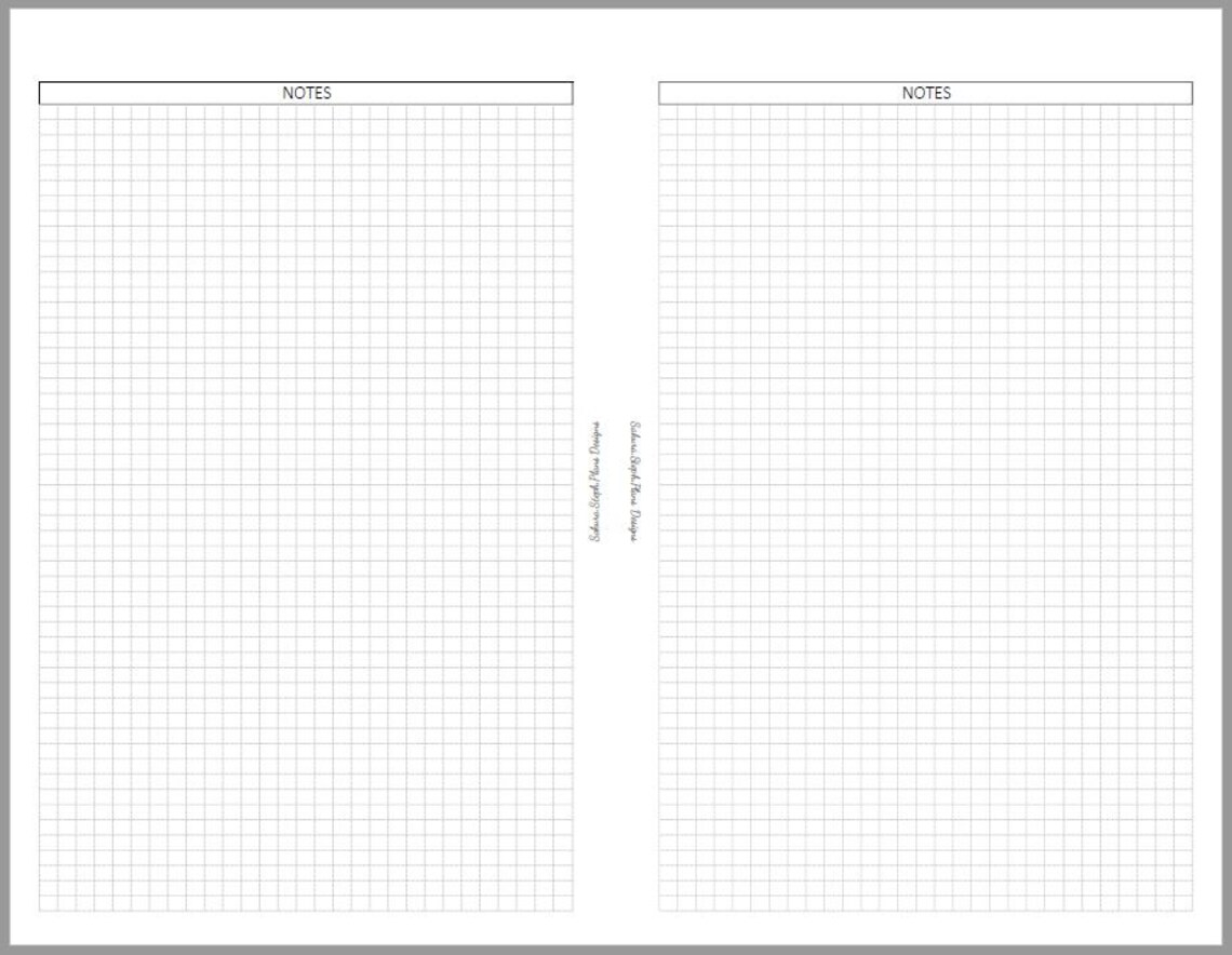 Printable Half Letter Grid Notes Inserts | Planner or Agenda Inserts - Etsy
