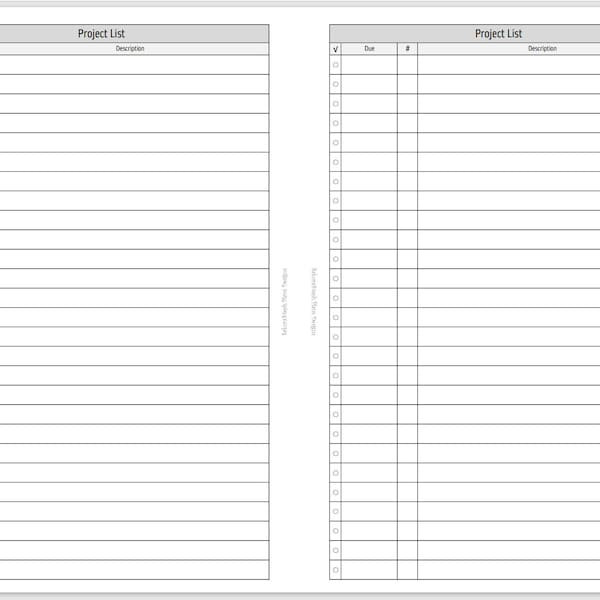 Printable Half Letter GTD Bundle 2 Project List, Project Planner for ...