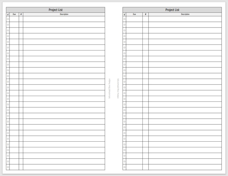 Printable Half Letter | GTD Bundle 2 | Project List, Project Planner ...