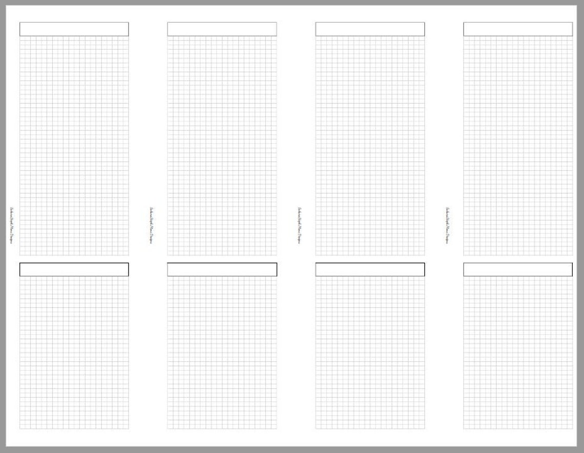 Printable Half Letter | Quarter Grid Notes - 2 Blank Header | Planner ...