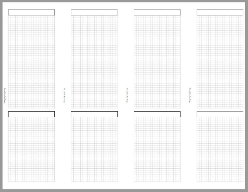 Printable Half Letter | Quarter Grid Notes - 2 Blank Header | Planner ...