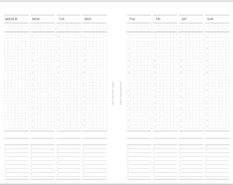 Printable Blank Weekly 2 Pages WO2P Half Letter Planner Agenda Inserts ...