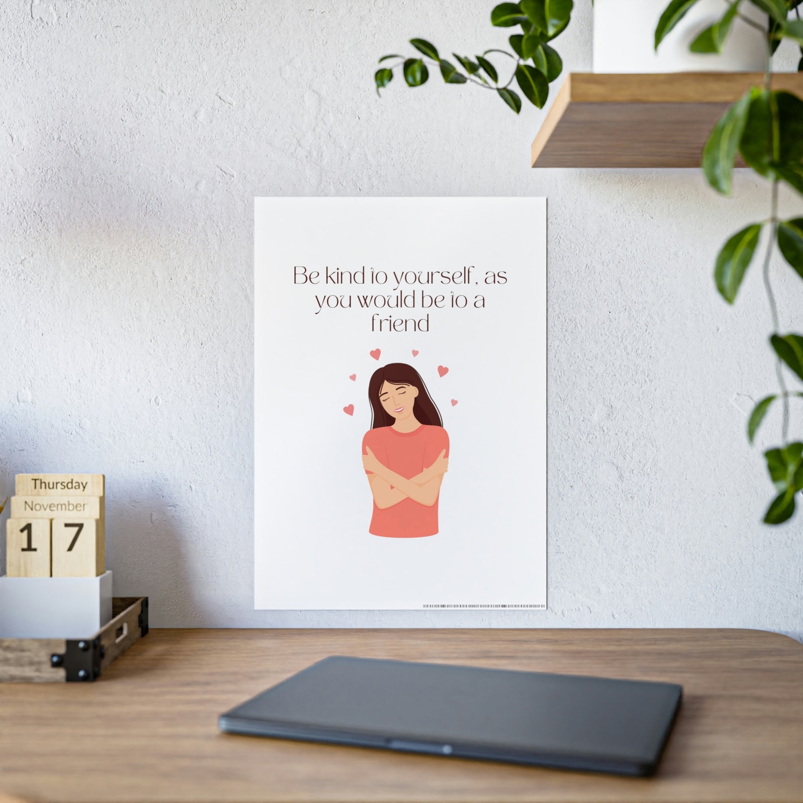 Be Kind to Yourself Inspirational Poster Positive Message Wall Art Self ...