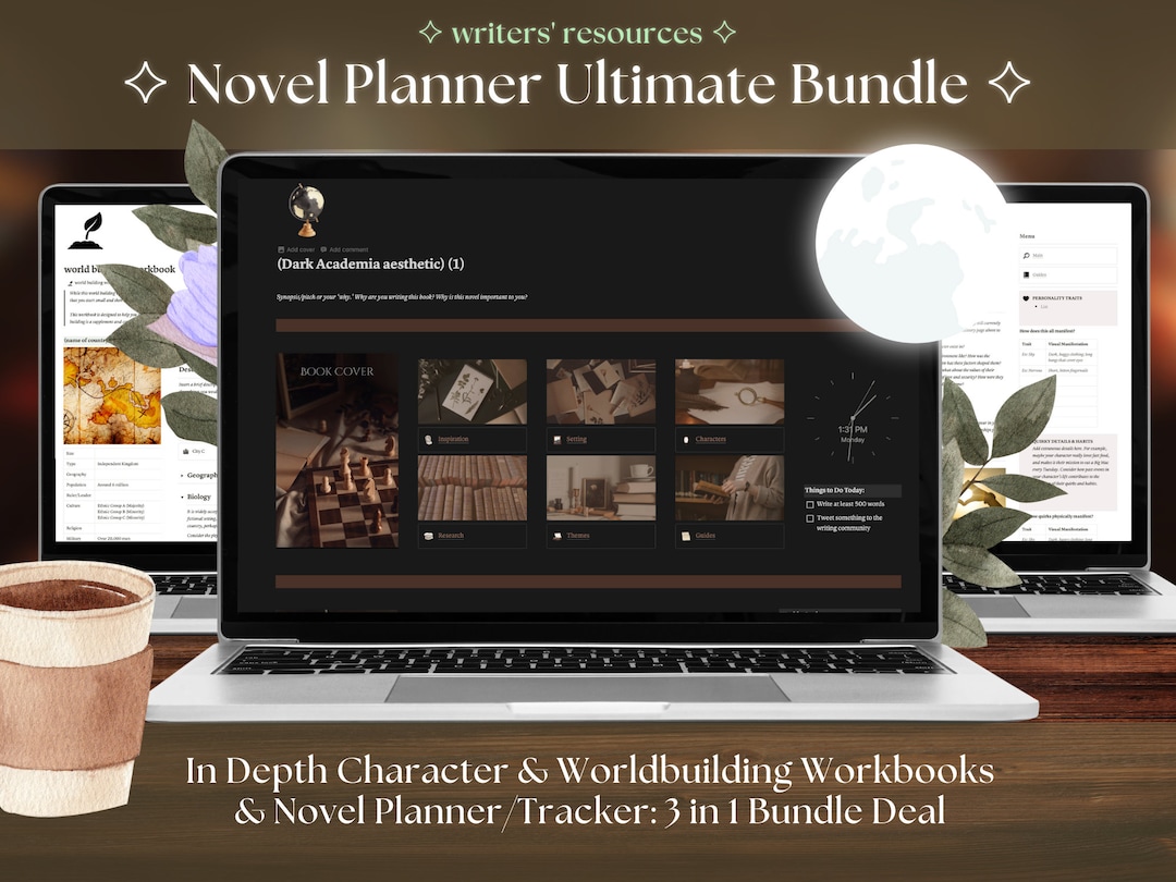 3-1 WRITER'S BUNDLE; Worldbuilding, Character Writing, Novel Planner ...