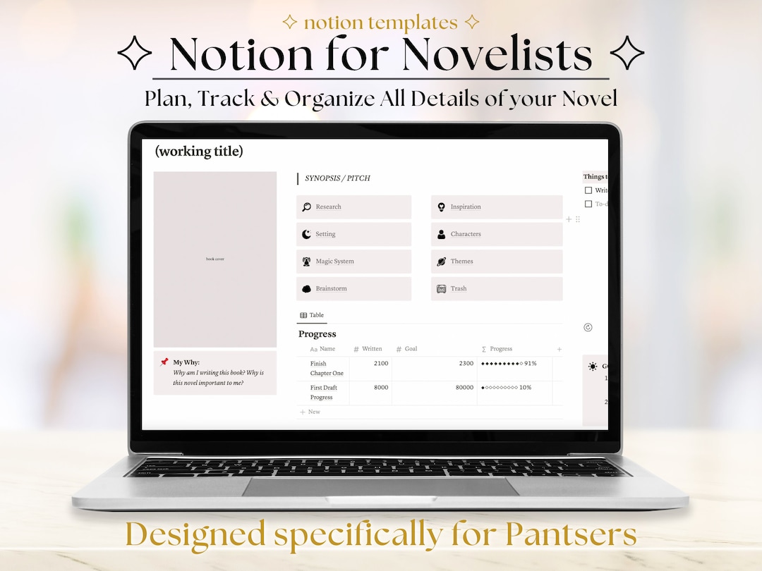 Notion Template for Writers; Template for Writing Novels; Writers Planner, Notion Planner ...