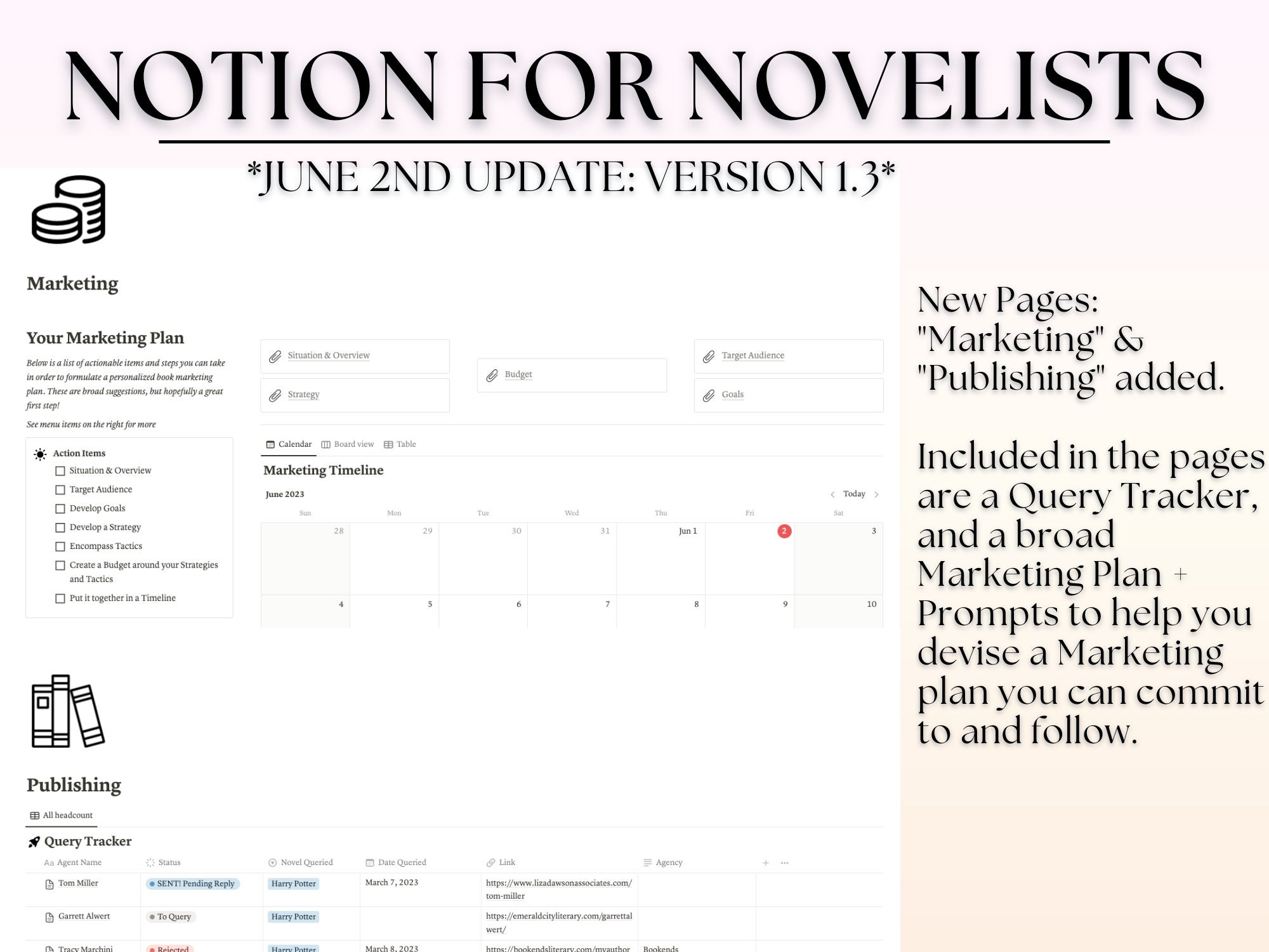 Notion Template For Writers Template For Writing Novels Etsy