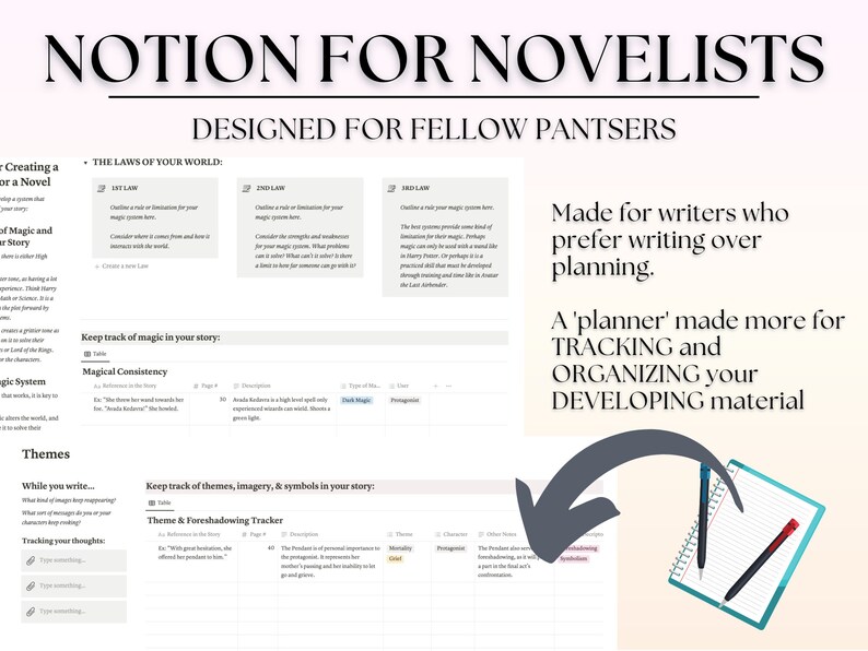 Notion Template for Writers Template for Writing Novels Writers Planner ... Notion Template for Writers Template for Writing Novels Writers Planner ...