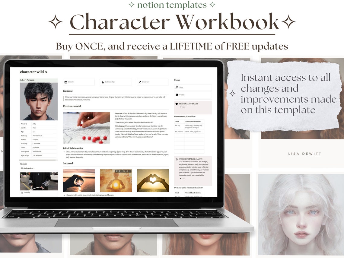Character Workbook; Character Building Worksheet; Notion Writing ...