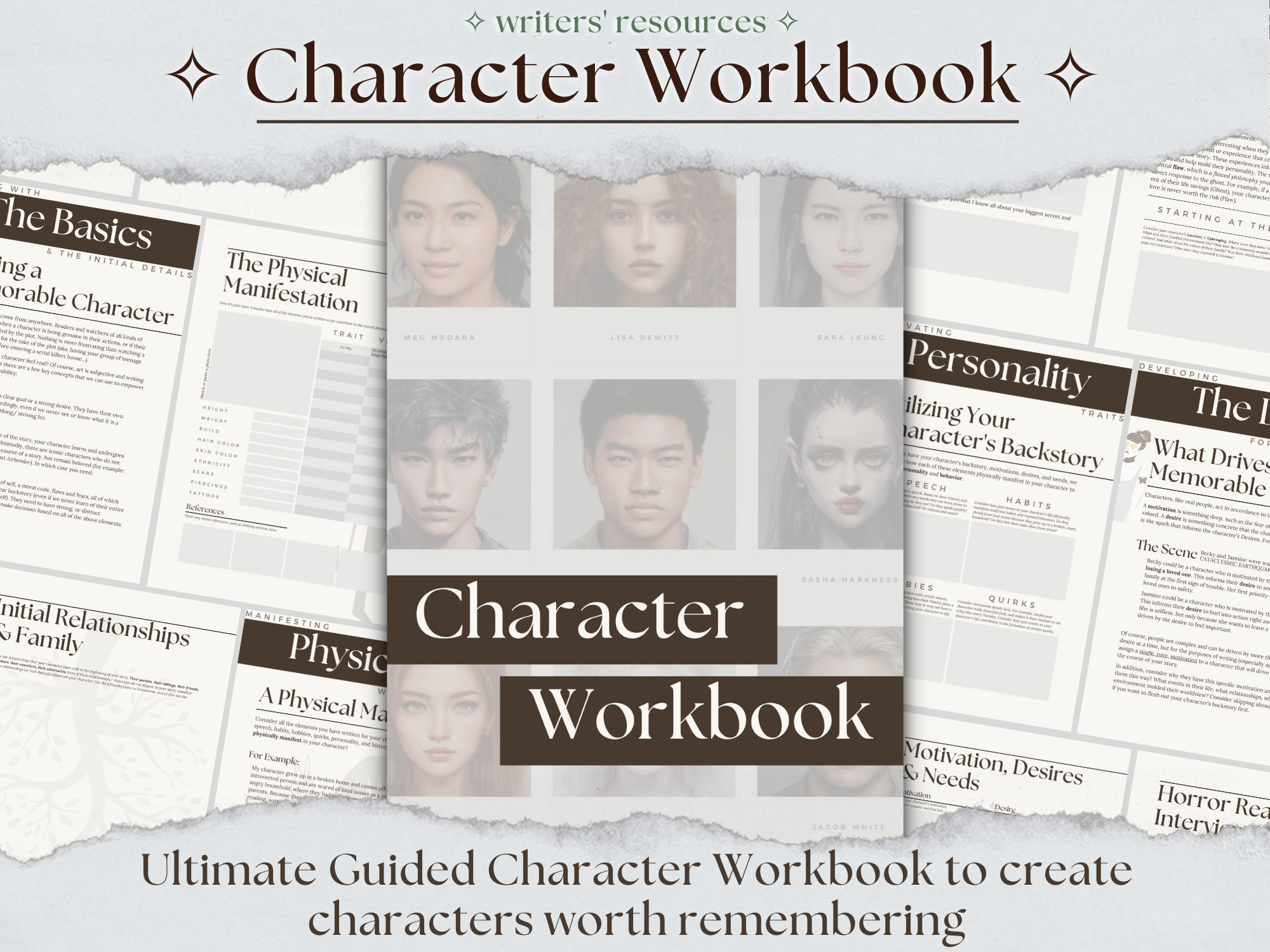 Character Workbook, Digital Printable Writing Planner, Character ...