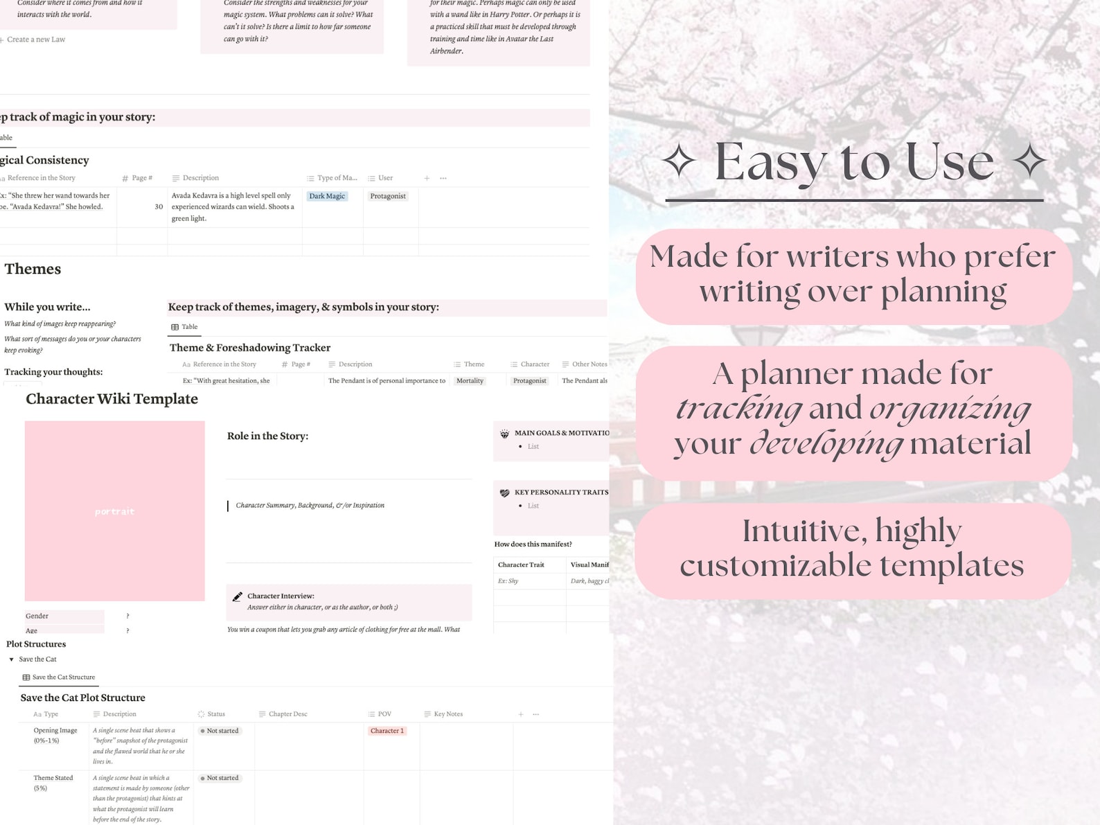 Notion Template for Writers Template for Writing Novels Writing Planner ...