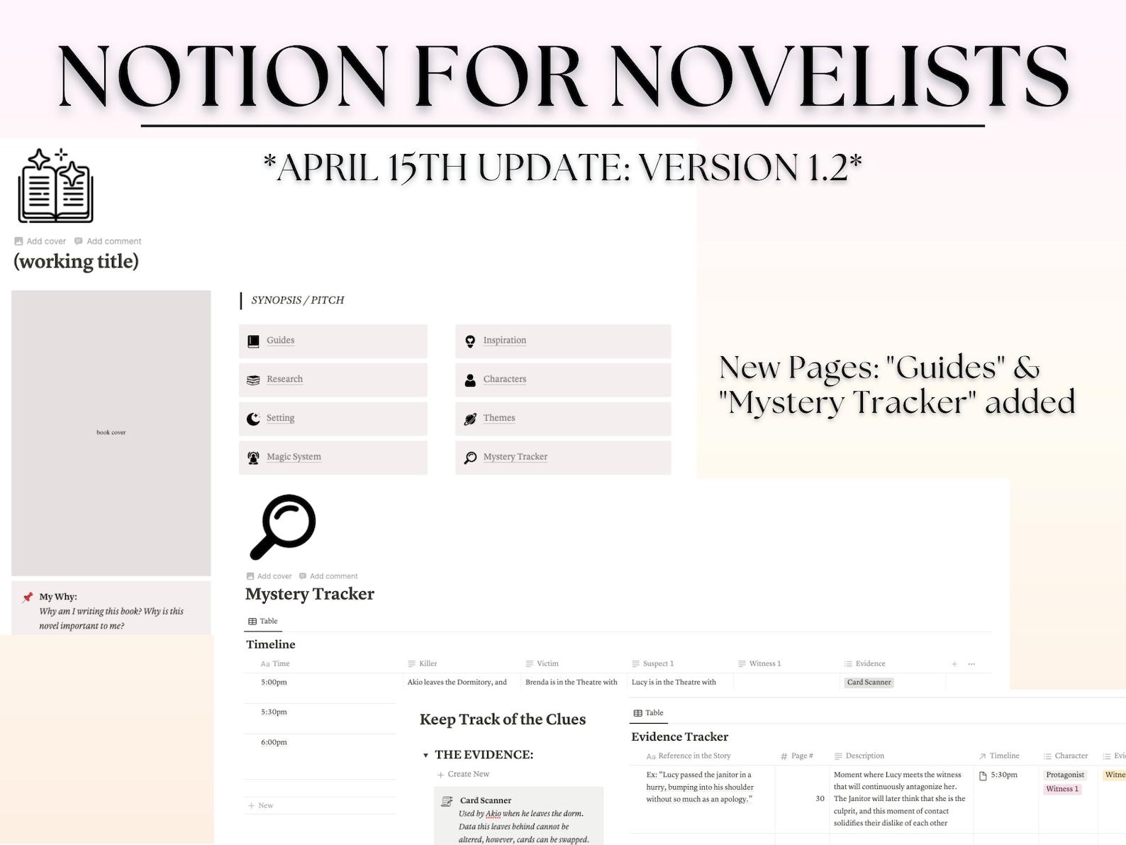 Notion Template for Writers Template for Writing Novels - Etsy