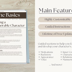 Character Workbook, Digital Printable Writing Planner, Character ...