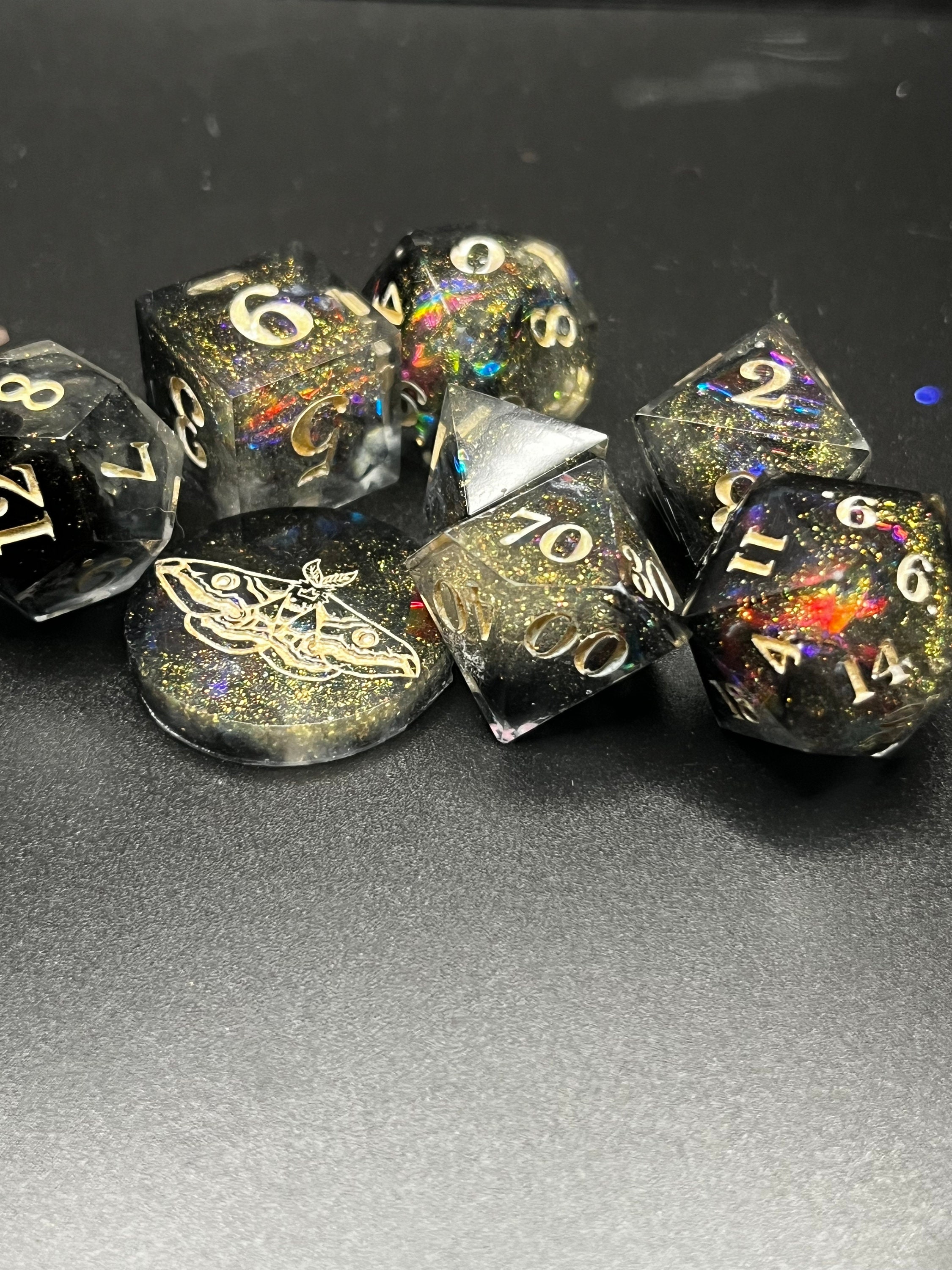 Dusk of Creation 7 Piece Dice Set Full Dice Set, Hand Made Dice, D&D ...