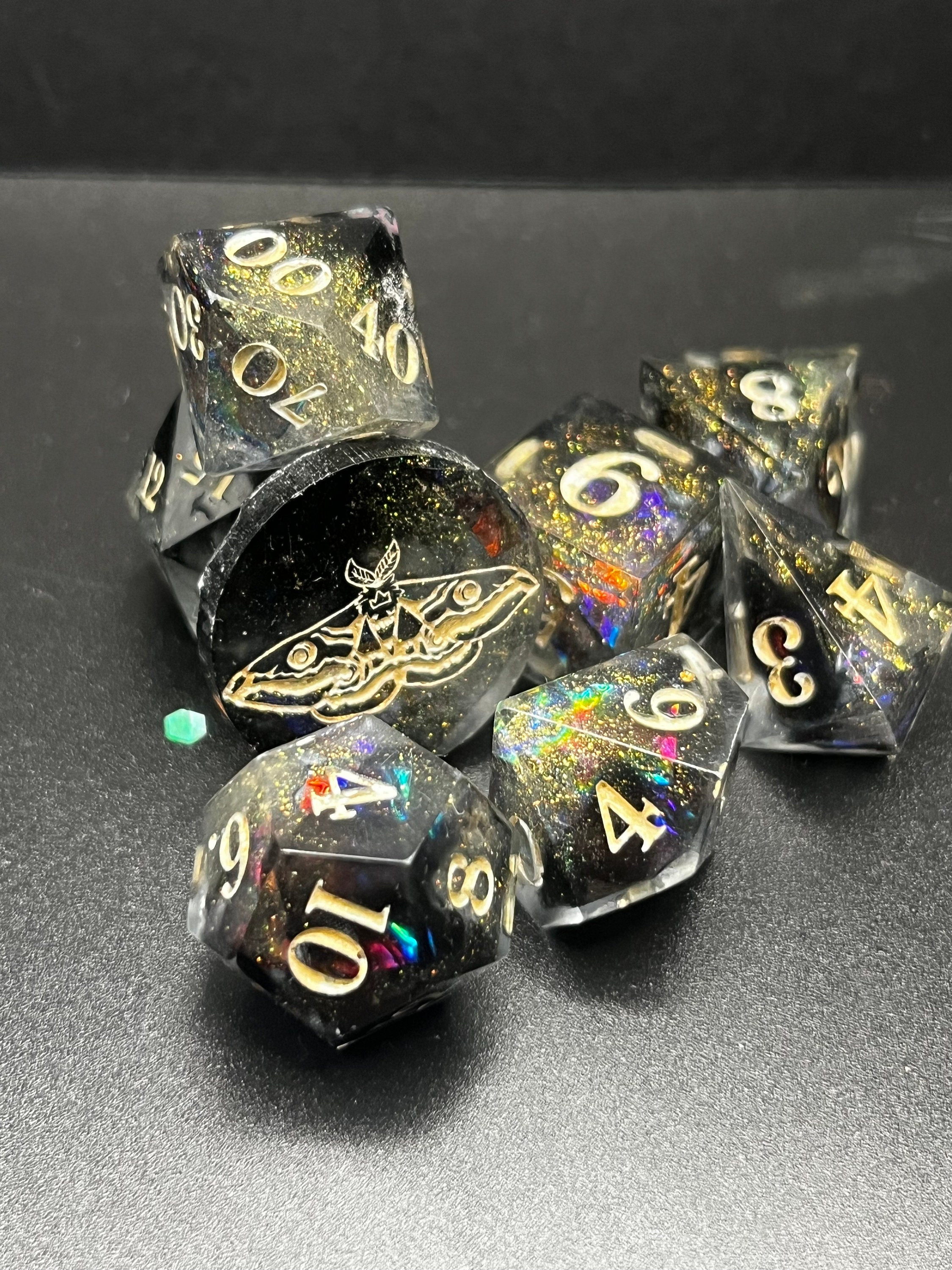 Dusk of Creation 7 Piece Dice Set Full Dice Set, Hand Made Dice, D&D ...