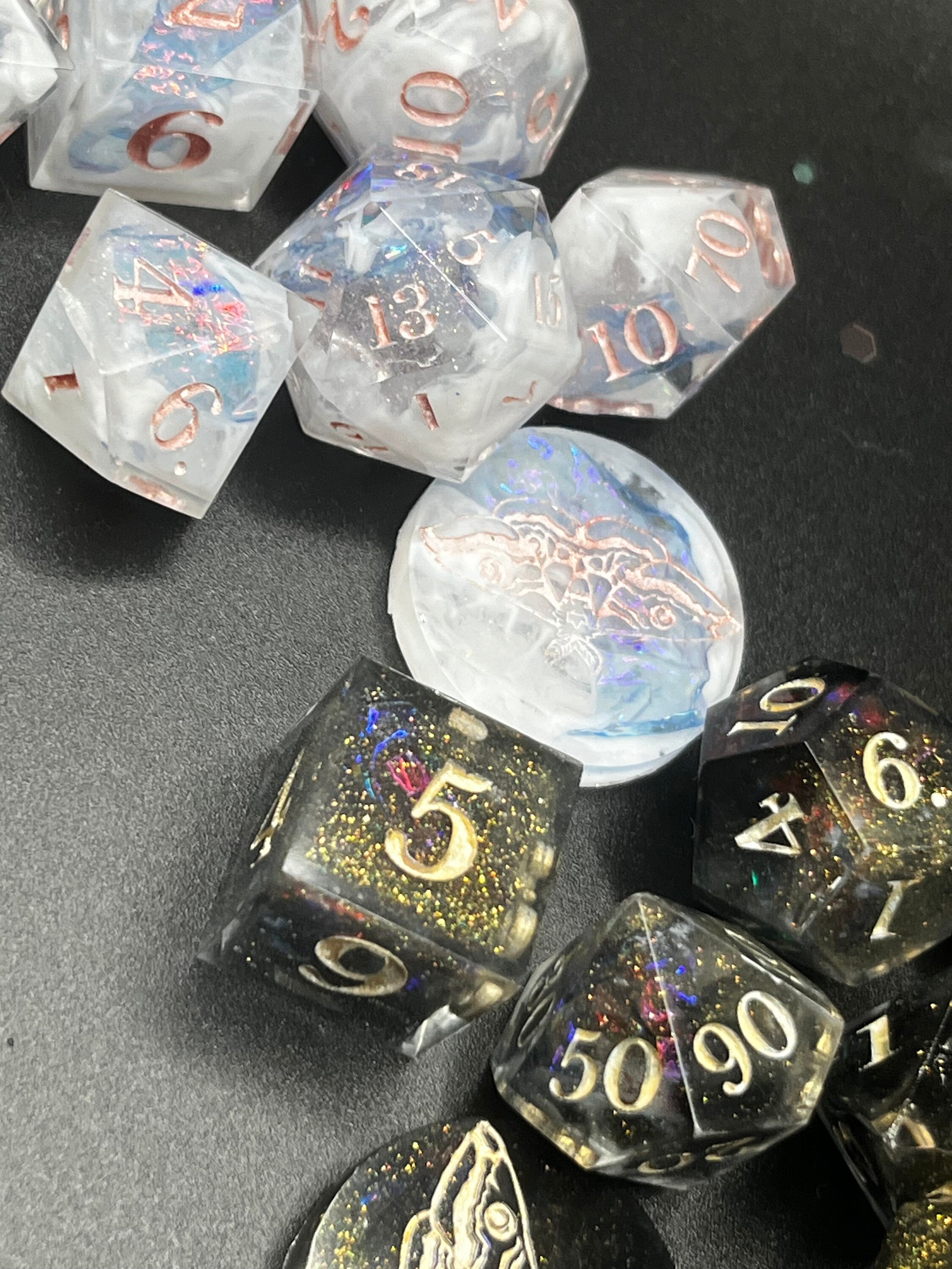 Dusk of Creation 7 Piece Dice Set Full Dice Set, Hand Made Dice, D&D Dice, Dungeons and Dragons ...