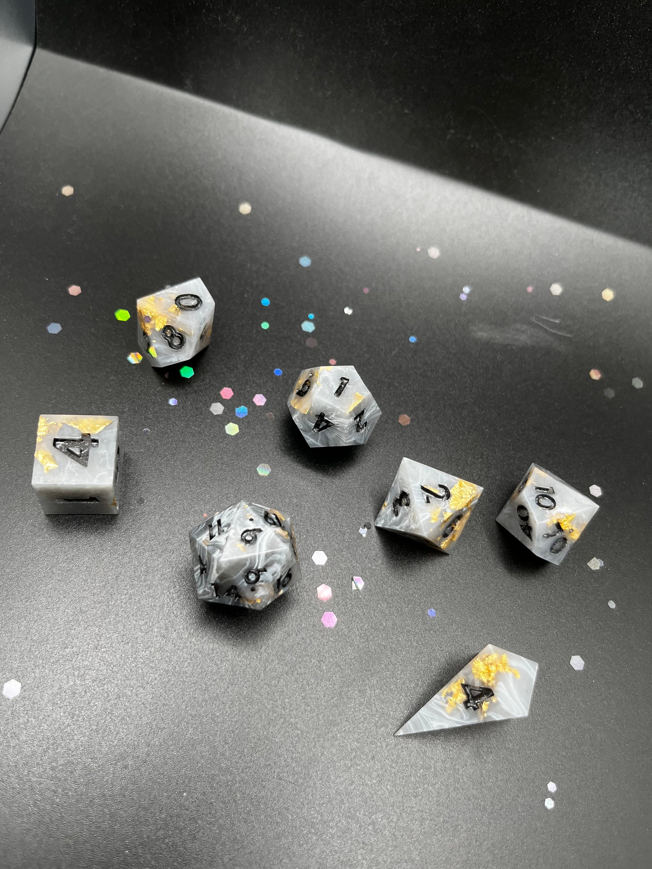 Untouched Gold Dice Set 7 Piece Dice Set - Etsy