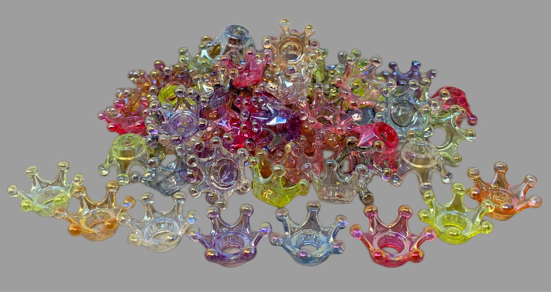 Transparent Colored Acrylic Crown Beads for Beadable Pen Stylus ...