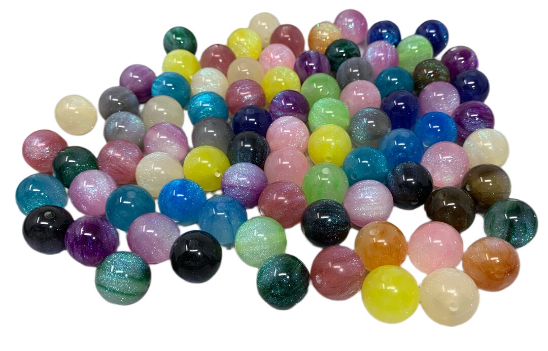 16mm Mermaid or Galaxy Glitter Beads Mix for Beadable Pen - Etsy