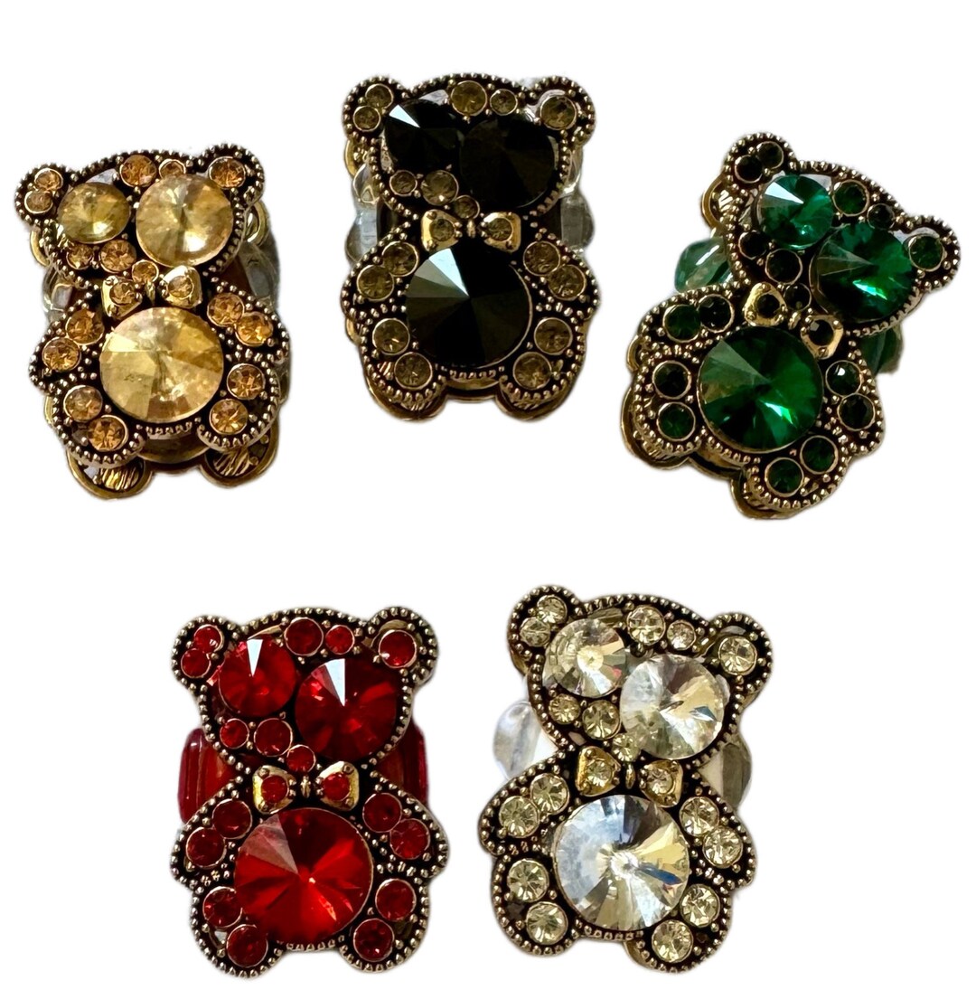 Gorgeous 28mm Large Rhinestone and Metal Bear Beads for Beadable Pens ...