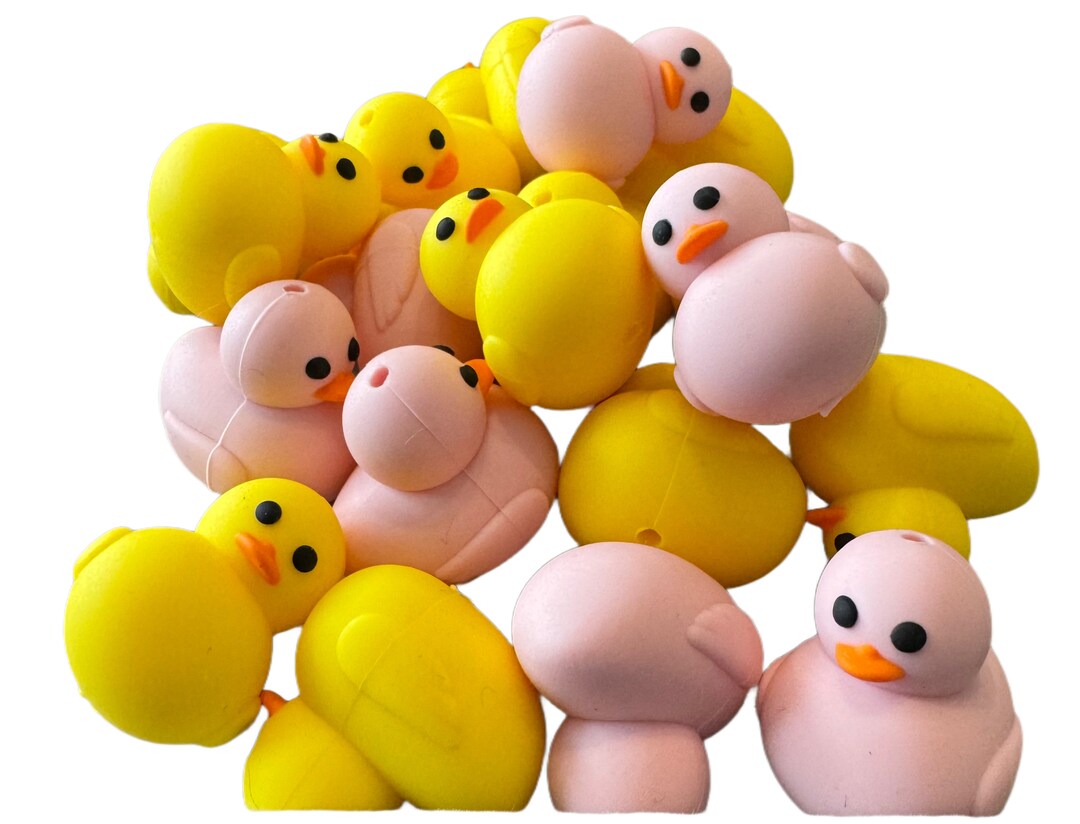 High Quality 3D Yellow or Pink Duck Silicone Focal Bead for Beadable ...