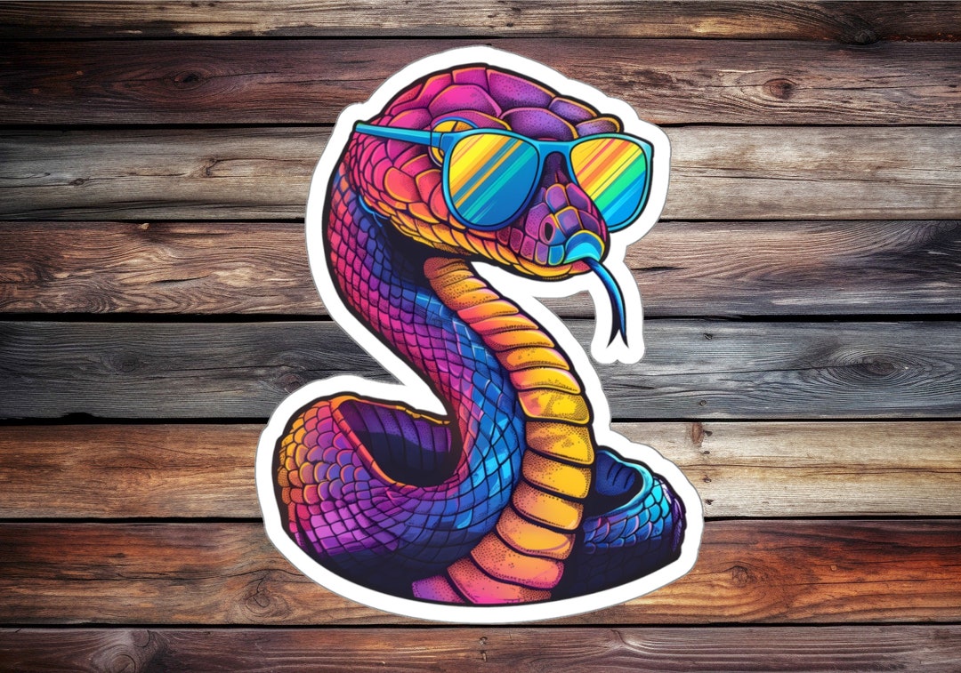 Super Cool Viper Sticker (animal Sticker, Water Bottle Sticker, Journal ...