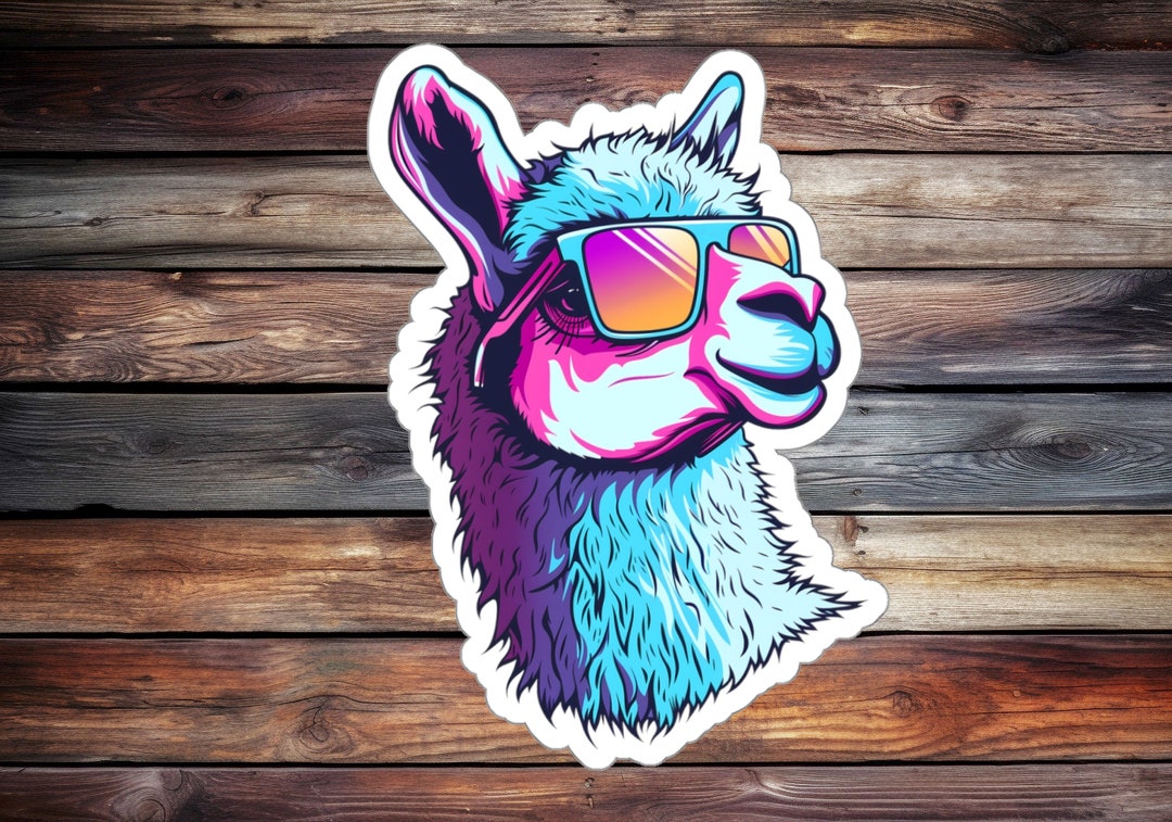 Super Cool Lama Sticker (animal Sticker, Water Bottle Sticker, Journal ...