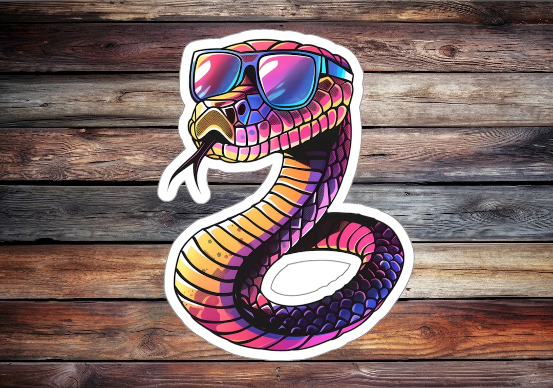 Cool Snake Sticker, Laptop Decal, Journal, Water Bottle - Etsy