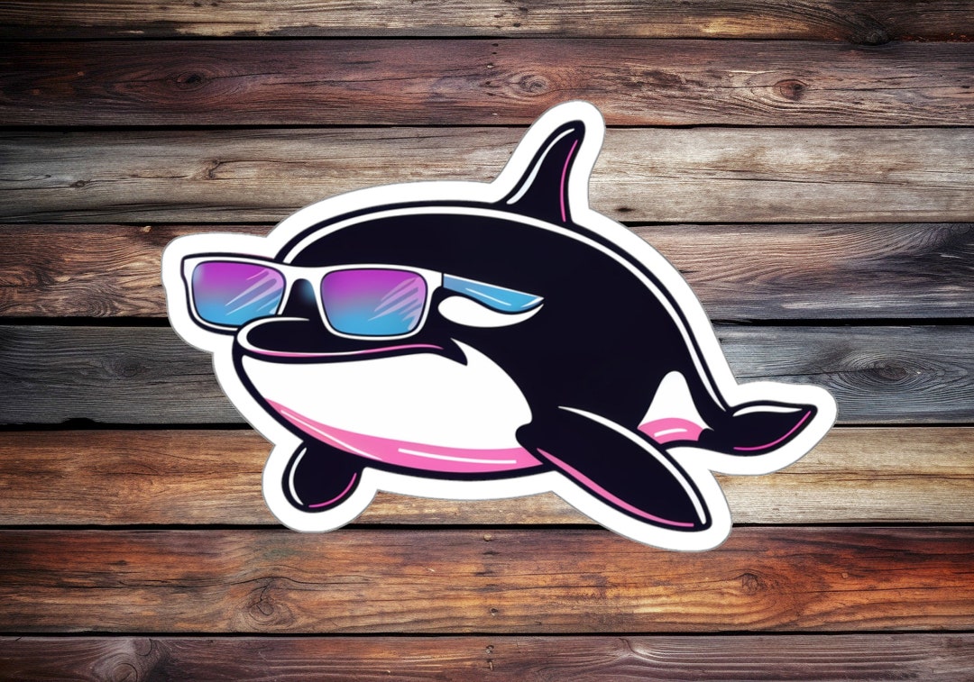 Super Cool Orca Sticker (animal Sticker, Water Bottle Sticker, Journal ...