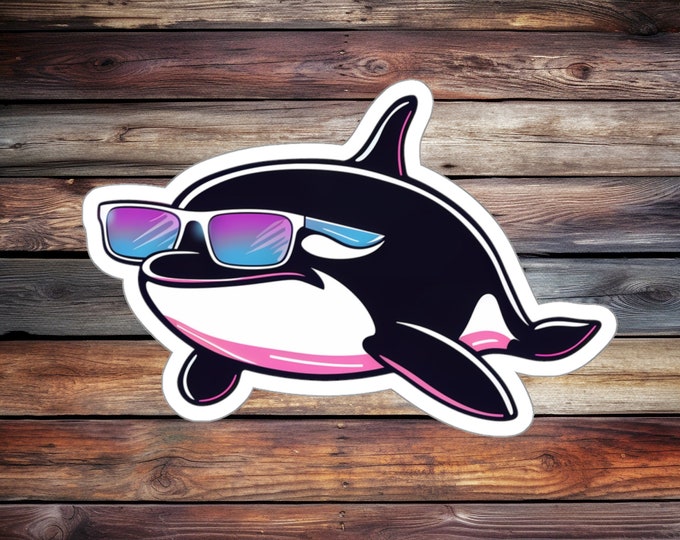 Orcazilla Sticker, Orca Whale Monster Sticker, Orca Whale Decor, Orca ...