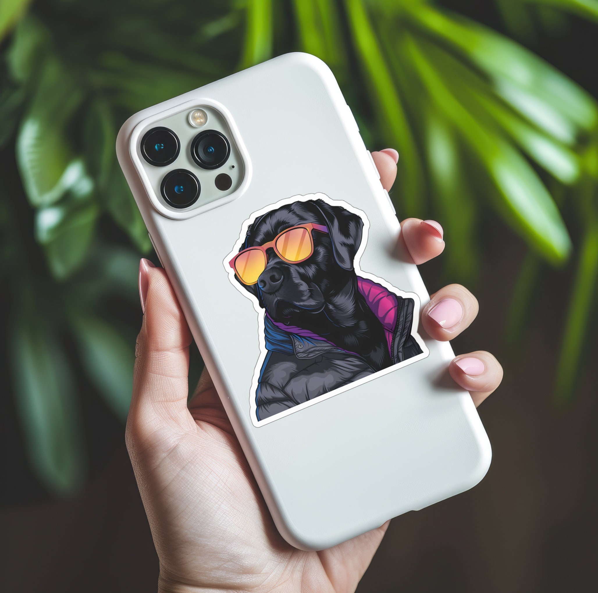 Super Cool Black Lab Sticker (dog Sticker, Animal Sticker, Water Bottle ...