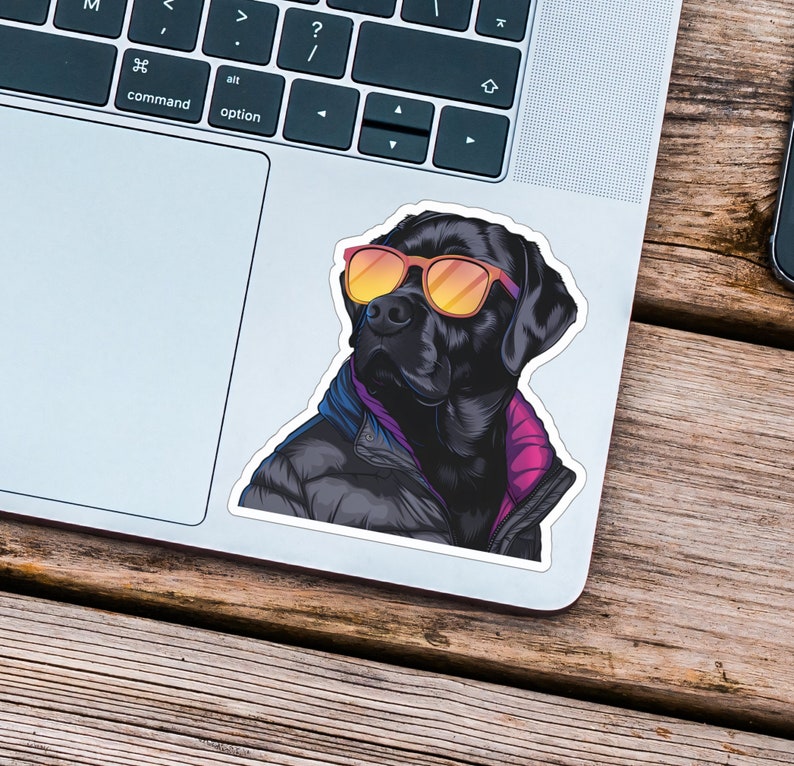 Super Cool Black Lab Sticker dog Sticker, Animal Sticker, Water Bottle ...