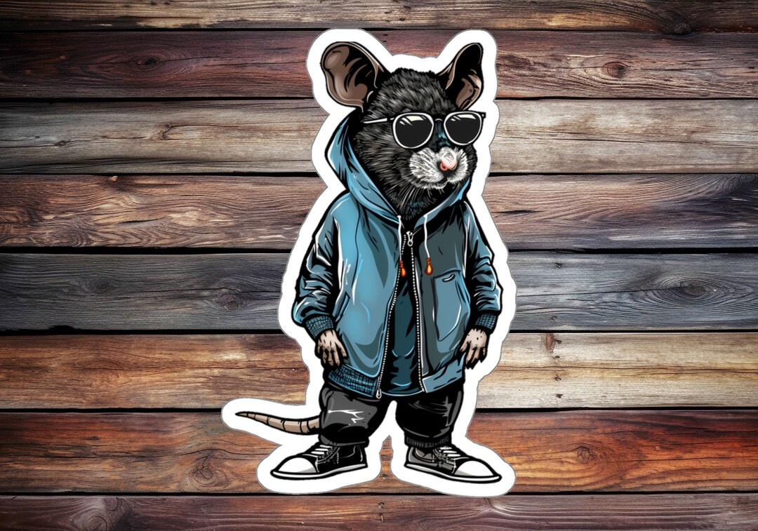 Cool Rat Vinyl Sticker, Laptop Decal - Etsy