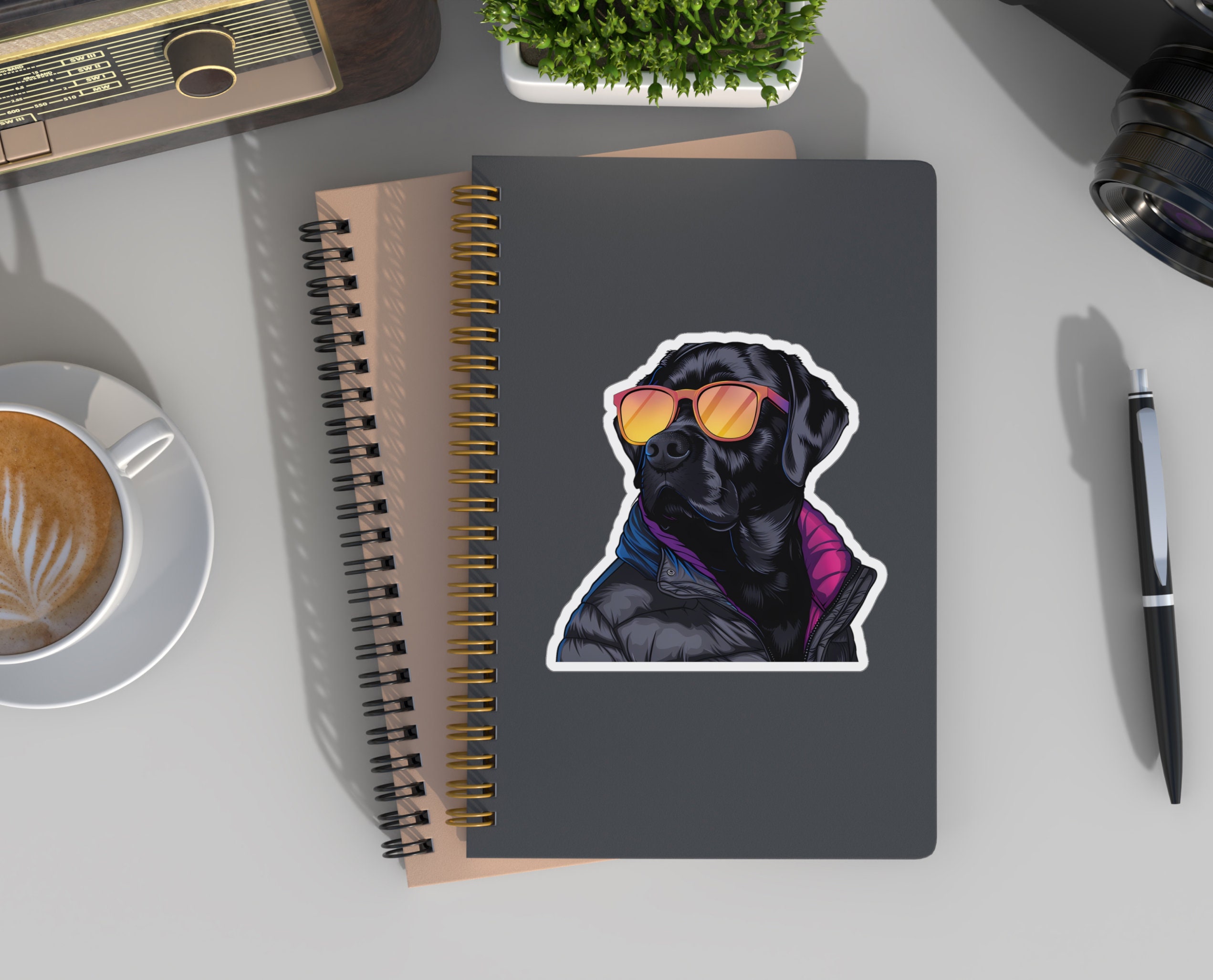 Super Cool Black Lab Sticker dog Sticker, Animal Sticker, Water Bottle ...