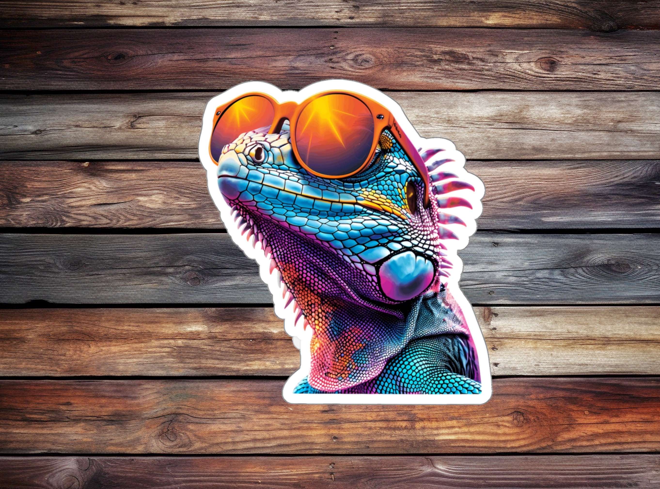 Super Cool Iguana Sticker lizard Sticker, Animal Sticker, Water Bottle ...