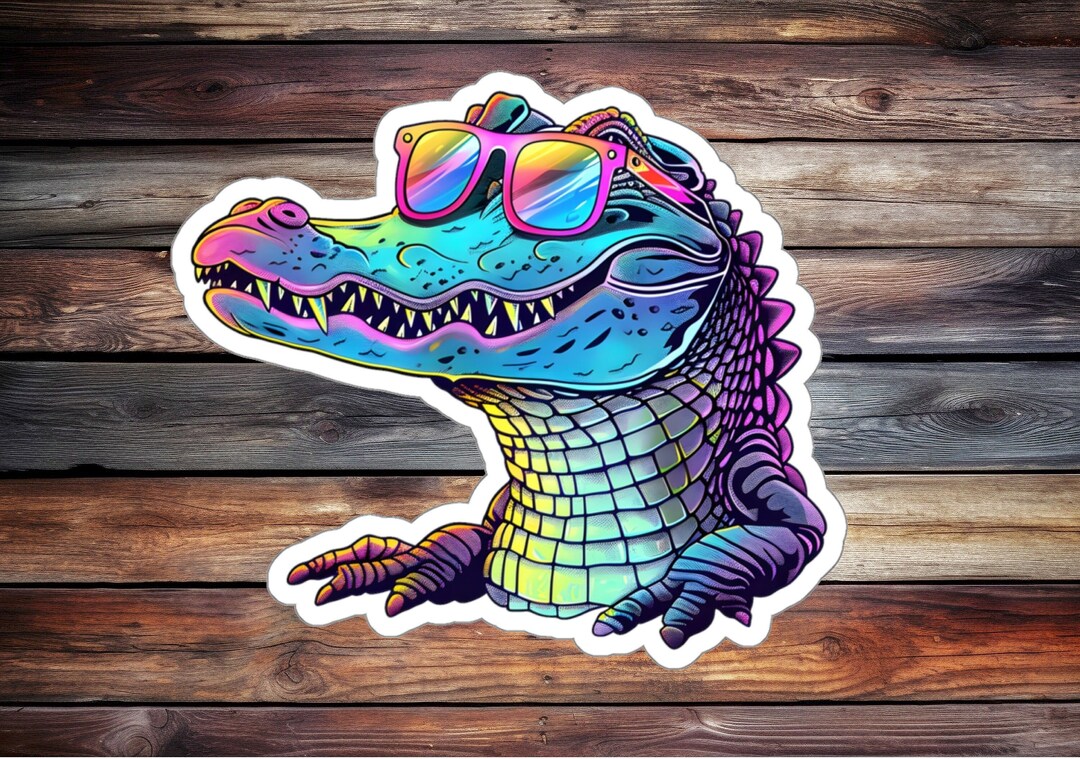 Cool Alligator Sticker, Laptop Decal, Journal Decor - Etsy