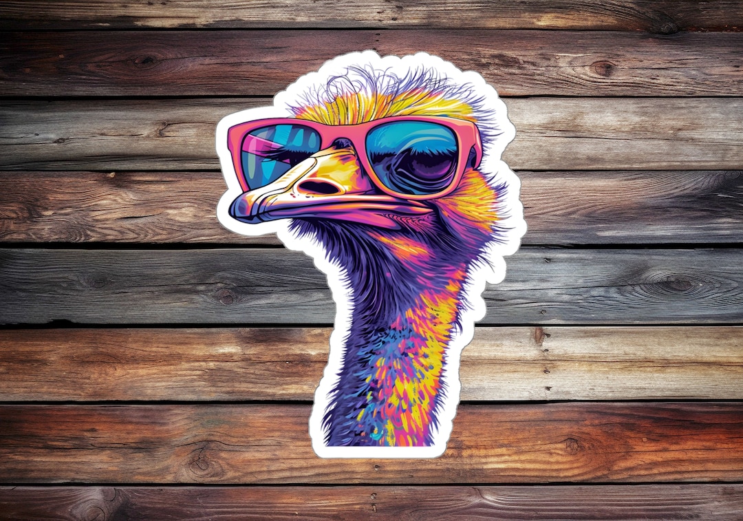 Cool Ostrich Vinyl Sticker, Laptop Decal - Etsy