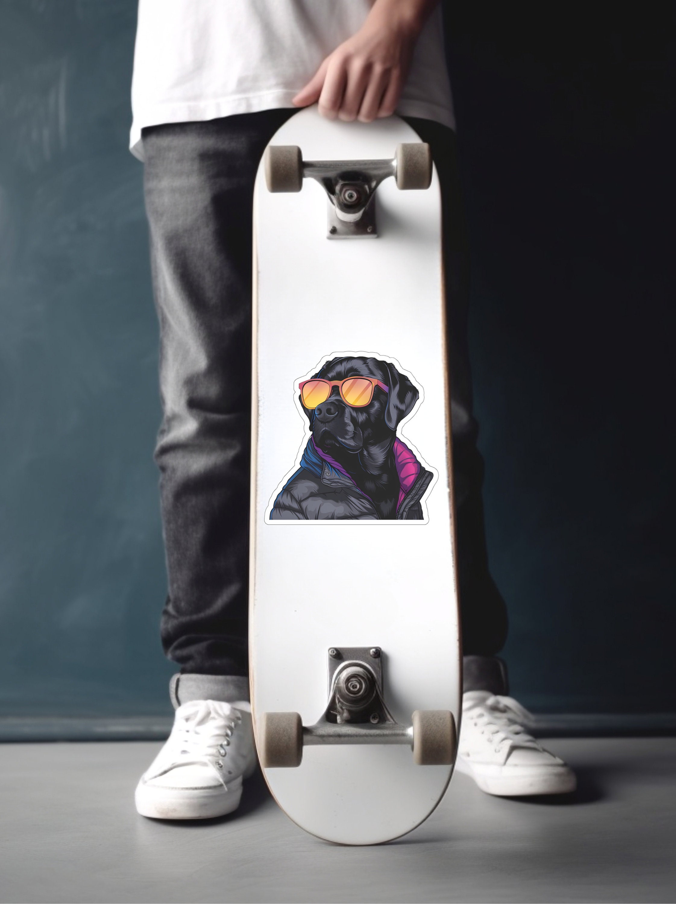 Super Cool Black Lab Sticker (dog Sticker, Animal Sticker, Water Bottle ...