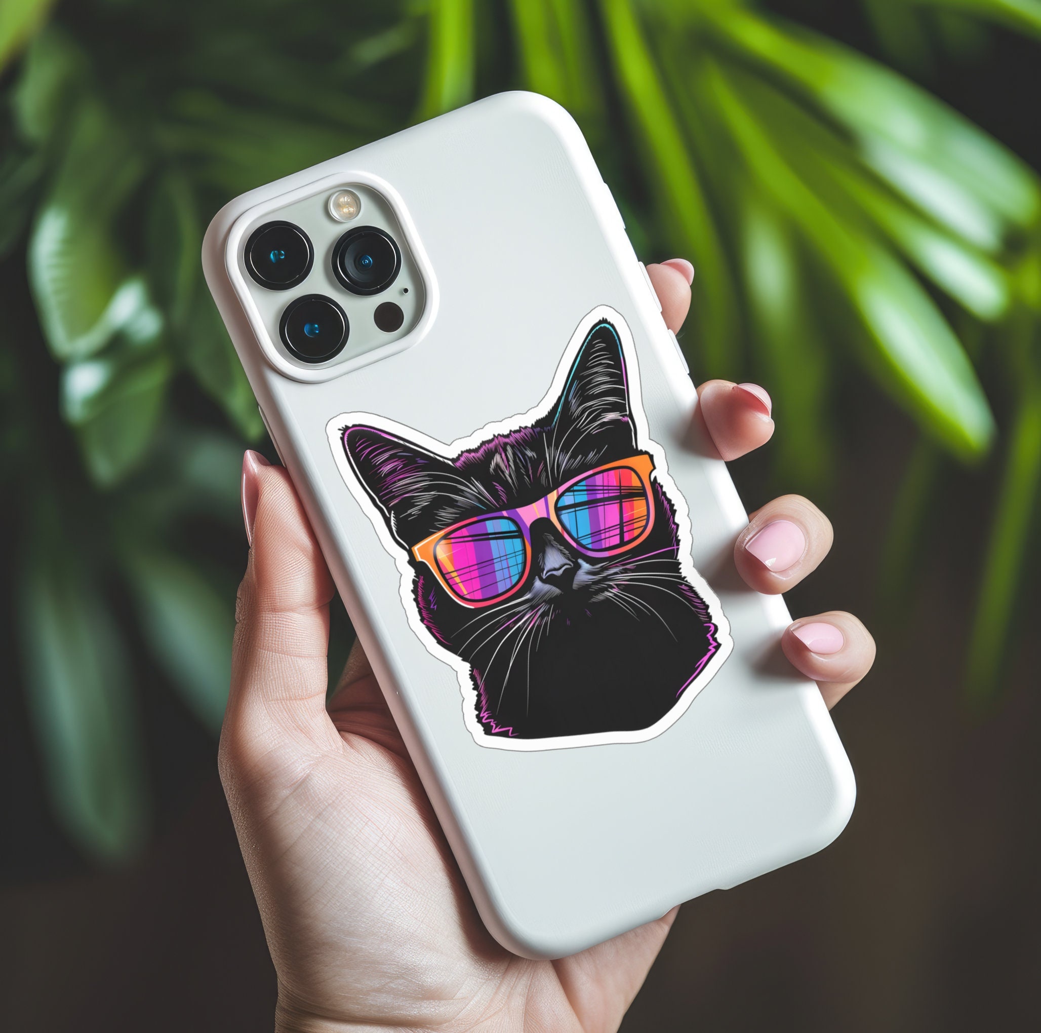 Cool Cat Sticker With Sunglasses, Vinyl Laptop Decal - Etsy