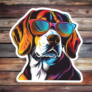 Cool Beagle Vinyl Sticker, Laptop Decal - Etsy