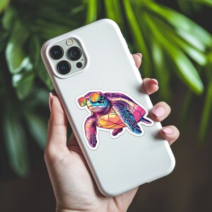 Super Cool Sea Turtle Sticker (animal Sticker, Water Bottle Sticker ...
