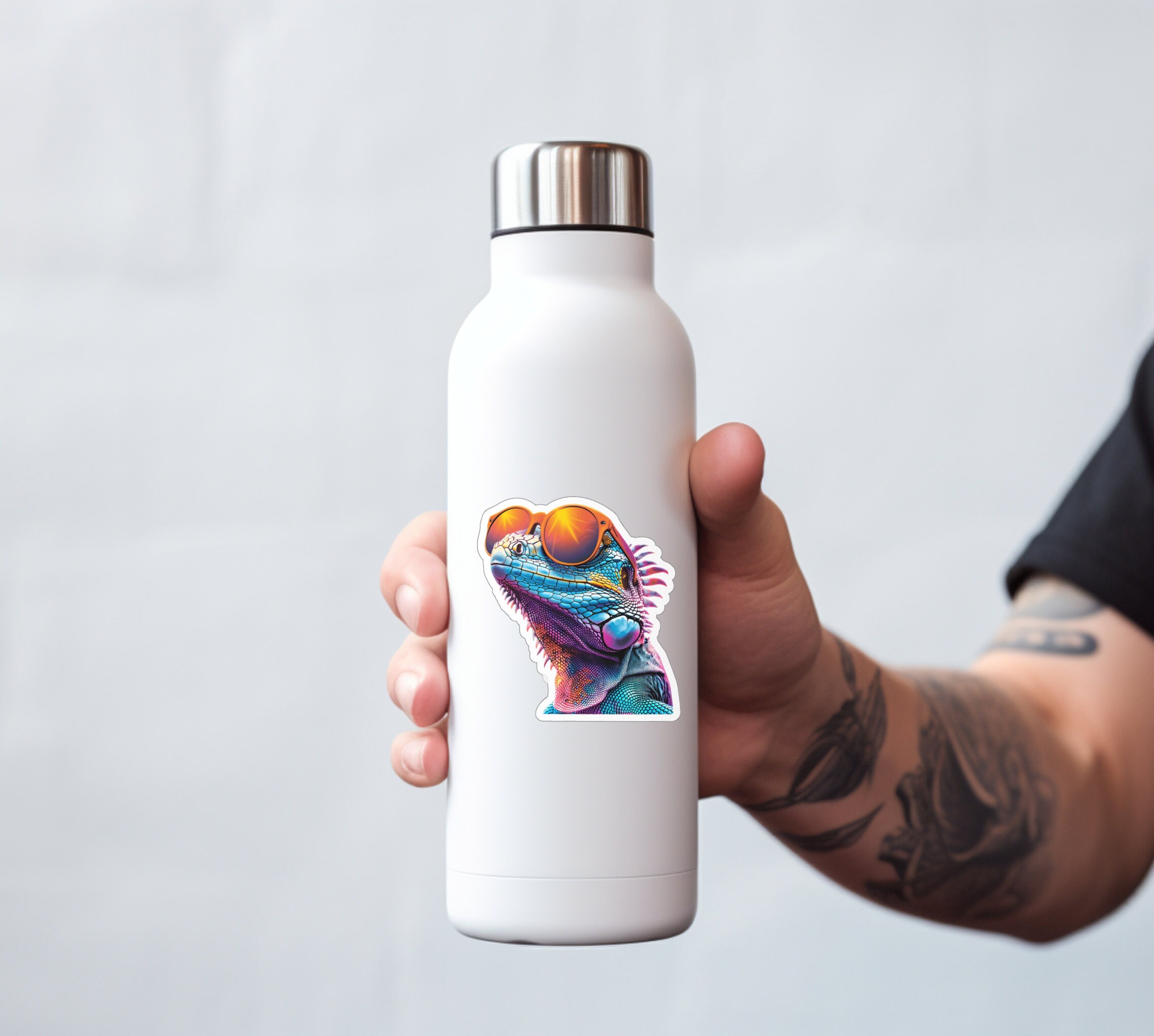 Super Cool Iguana Sticker lizard Sticker, Animal Sticker, Water Bottle ...