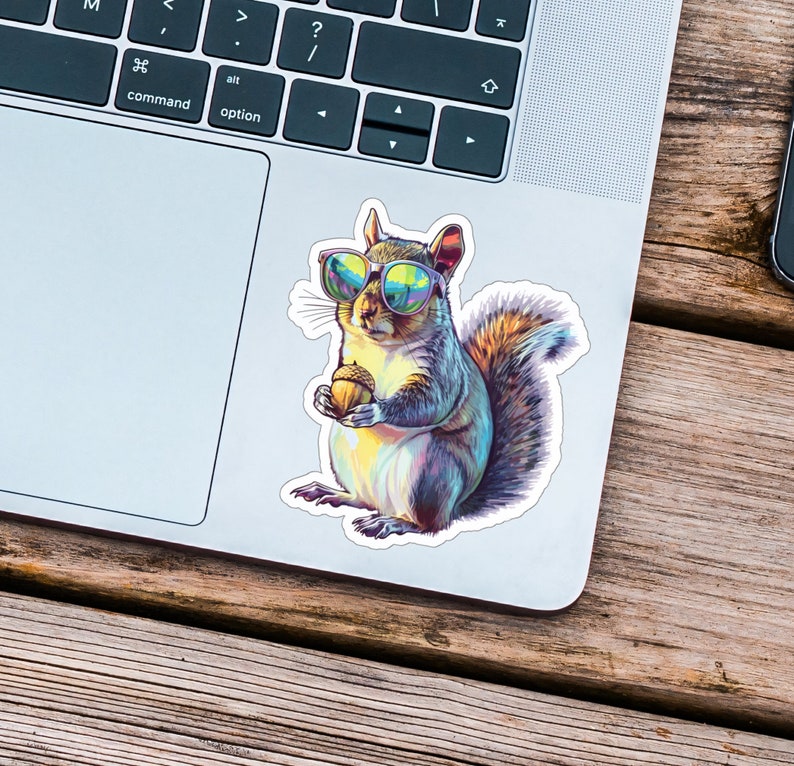 Super Cool Squirrel Sticker, Laptop Decal, Water Bottle Sticker - Etsy UK
