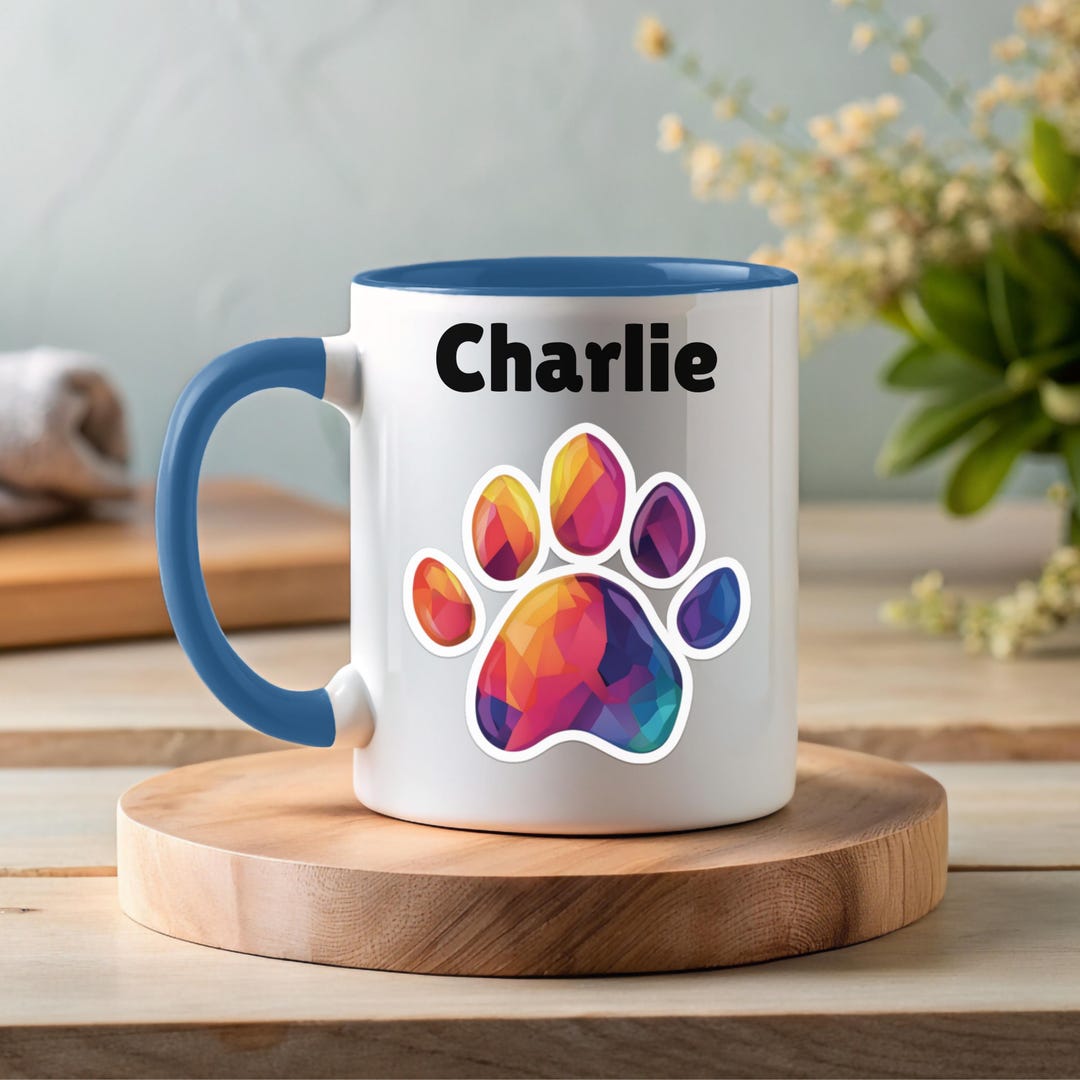 Super Cool Dog Paw Print Mug • Personalized Coffee Mug • Custom Animal ...